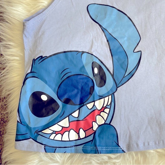 Disney | Tops | Disney Stitch Sleeveless Crop Top Size L Blue | Poshmark